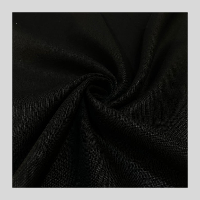 Black Linen Suiting- Premium Dyed Linen Fabric TW - 041-BLACK – ESS ...